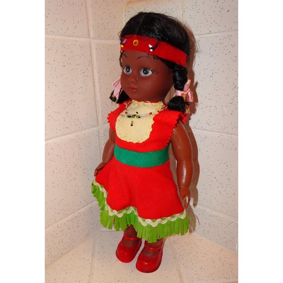 Vintage | Other | Vintage Indian Girl Doll Retro Native American ...